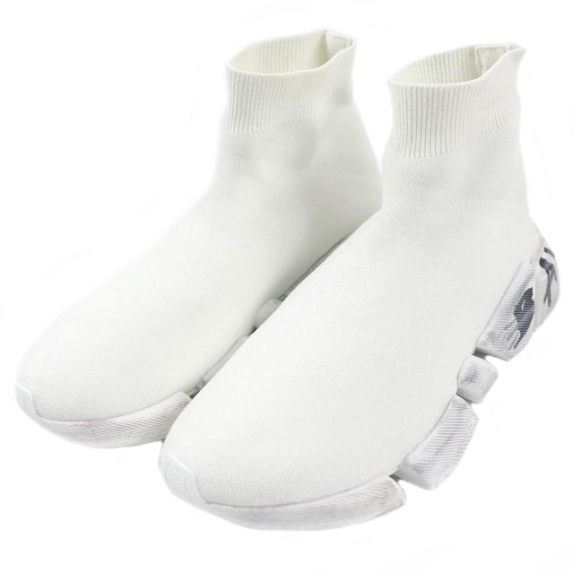 極美品□BALENCIAGA バレンシアガ Speed 2.0 Full Clear Sole Graffiti ペイントデザイン ソックススニーカー 25 イタリア製 正規品