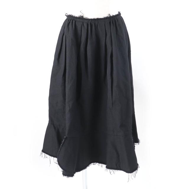 極美品★コムデギャルソン コムデギャルソン コムコム 23SS RK-S005 ウール100% カットオフ ロングスカート ブラック S 日本製 正規品