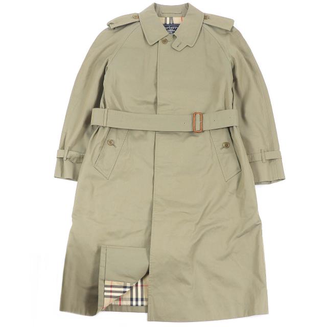 美品□Burberrys バーバリー ヴィンテージ 裏ノバチェック柄 スプリングコート トレンチコート 玉虫色 WR075-902-75/90-165 メンズ