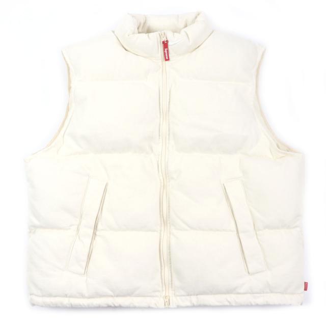 未使用品▼Supreme NIKE シュプリーム ナイキ 24SS FQ0323-120 Denim Puffer Vest バックロゴ 中綿入 ベスト アイボリー L 正規品 メンズ