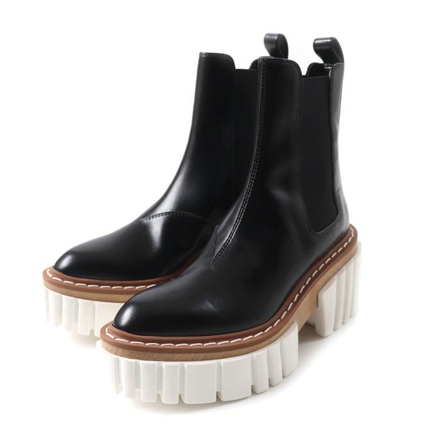 未使用品★Stella McCartney ステラマッカートニー エミリー サイドゴア レザー チェルシーブーツ ブラック 35 イタリア製 レディース