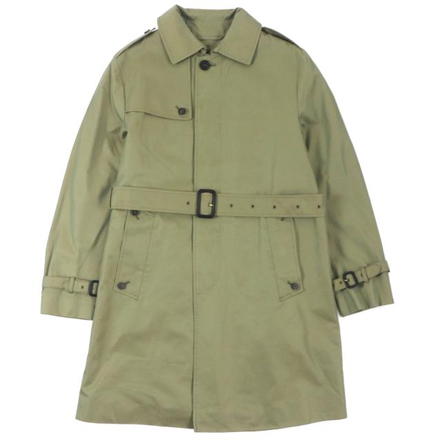 良品▼Mackintosh マッキントッシュ ロゴ入りボタン 比翼仕立て ウール100%ライナー付き トレンチコート 玉虫色 40 英国製 正規品 メンズ