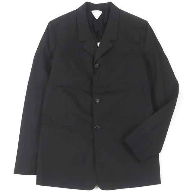 美品□BOTTEGAVENETA ボッテガヴェネタ 20AW 636451 3B シングル テーラードジャケット コート ブラック 50 イタリア製 正規品 メンズ