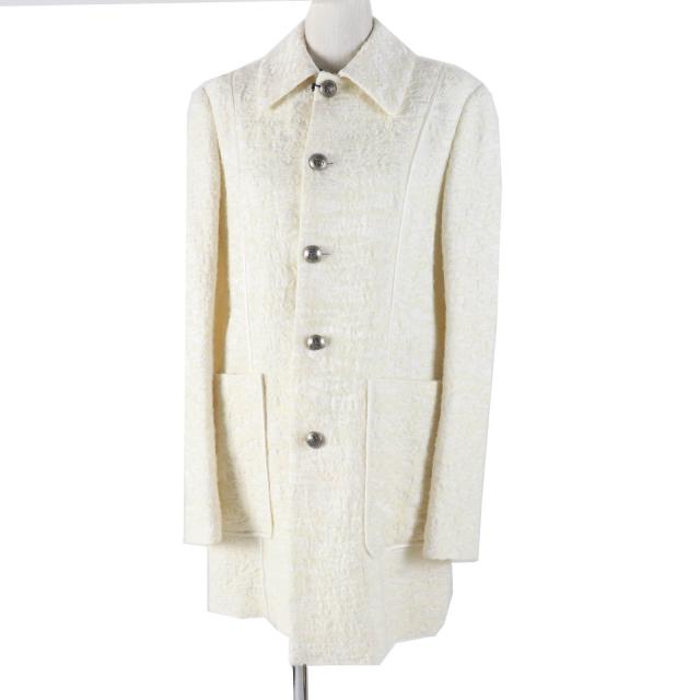 未使用品◎BLAMINK ブラミンク 7925-299-0340 デザインボタン付き コート オフホワイト 38 日本製 正規品 レディース 定価176000円