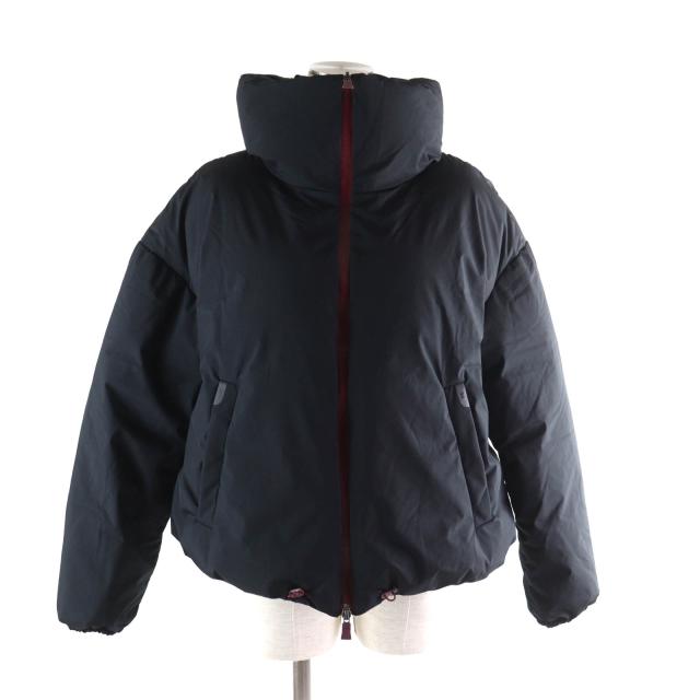 極美品★Herno ヘルノ ラミナー 2022年製 PI00241DL GORE-TEX ウィンドストッパー ロゴZIP付 スタンドカラー ダウンジャケット 黒 42