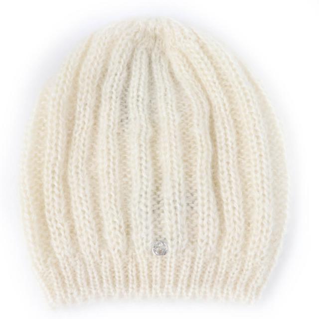 未使用品☆GUCCI グッチ 331985 モヘア シルク インターロッキングG ニット帽 ニットキャップ アイボリー L 伊製 正規品 レディース