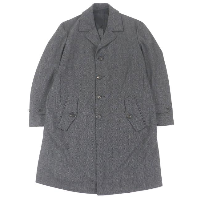 美品□Gianfranco Bommezzadri ジャンフランコ ボメザドリ ウール カシミヤ ヘリンボーン チェスターコート グレー 50 イタリア製 正規品