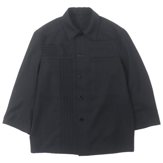 極美品▼LOUIS VUITTON ルイヴィトン 22AW LVロゴカラコラム カバーオール シャツジャケット ブラック 48 イタリア製 正規品 メンズ