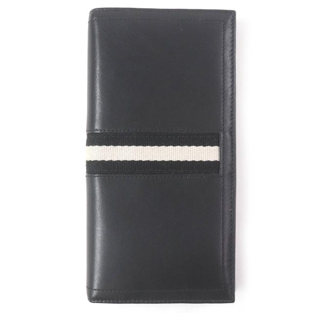 未使用品□BALLY バリー TAIRO-290 トレインスポッティング ストライプ レザーロングウォレット 長財布 ブラック 箱付き メンズオススメ