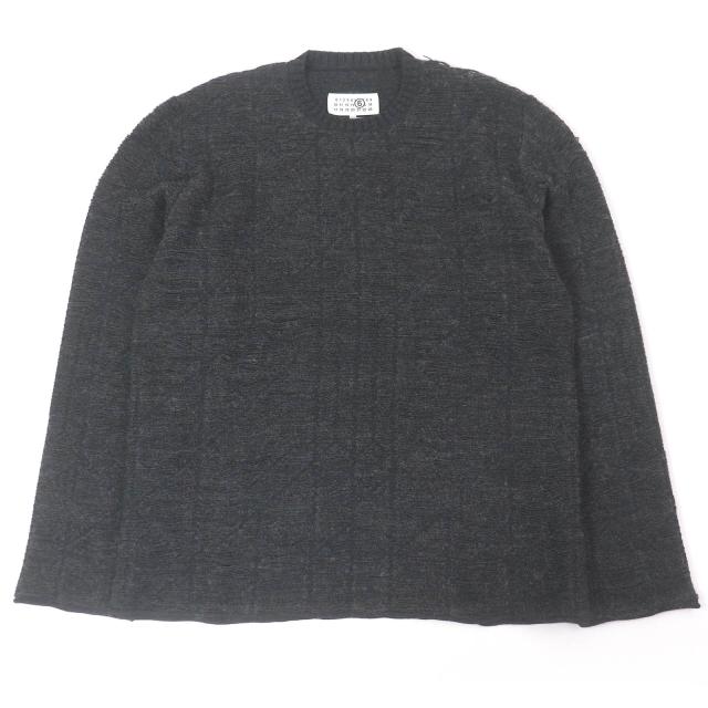 未使用品□MM6 Maison Margiela エムエムシックス メゾンマルジェラ 24AW SH0HL0011 バージンウール セーター グレー M 正規品 メンズ
