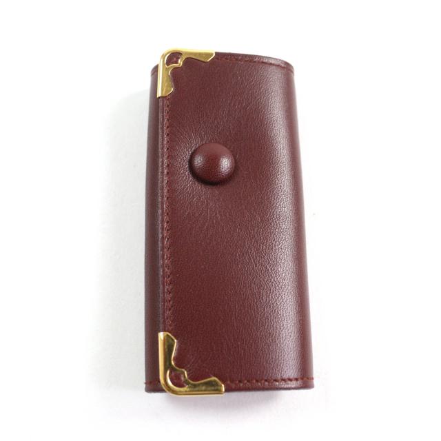 未使用品★Cartier カルティエ マスト ドゥ カルティエ 4連 レザー キーケース ボルドー 箱付き スペイン製 レディース