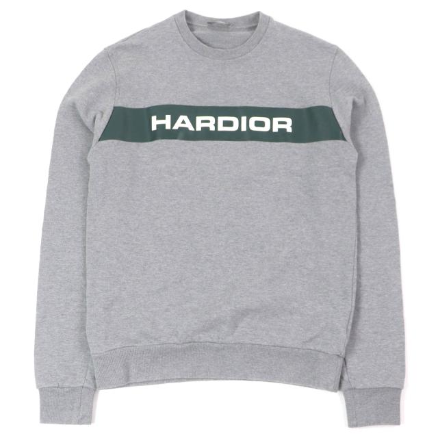 美品□Dior HOMME ディオールオム 733J602I1664 HARDIOR ロゴ入り クルーネック スウェットシャツ トレーナー グレー XS 伊製 正規品