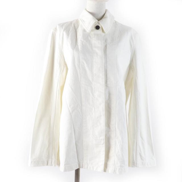 極美品☆THE ROW ザロウ 6424-W1493 コットン100％ 比翼仕立て オーバーサイズ デニム ジャケット ホワイト XS 伊製 正規品 レディース