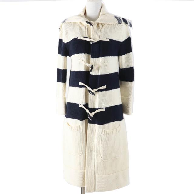 極美品◎Christian Dior クリスチャンディオール 21AW 144M01AM318 カシミヤ混 ロゴトグルボタン セーラーカラー ニットコート 38 正規品