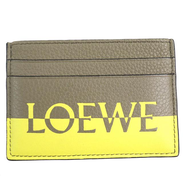 未使用品△LOEWE ロエベ C314322X01 SIGNATURE PLAIN CARDHOLDER シグネチャー プレーン カードホルダー ロゴ レザー カードケース 袋付