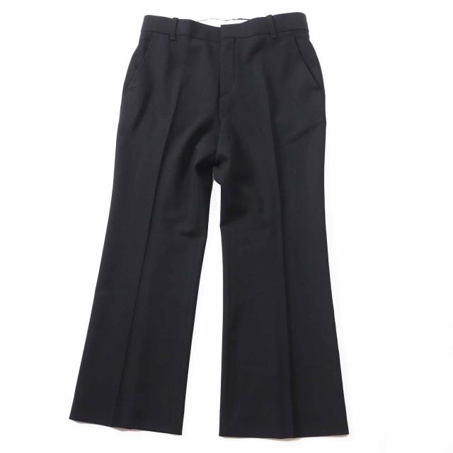 極美品◎Chloe クロエ CHC23APA ウール エラステン センタープレスパンツ ブラック 40 ハンガー付き イタリア製 正規品 レディース