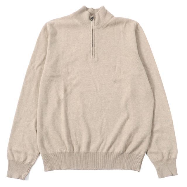 未使用品○Salvatore Ferragamo サルヴァトーレフェラガモ カシミヤ54% ガンチーニ金具 ハーフジップ セーター ニット M 正規品 メンズ