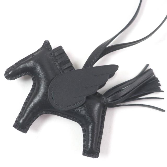 極美品□HERMES エルメス アニョーミロ ロデオチャーム PM ペガサス レザー ストラップ バッグチャーム W刻印 イタリア製 レディース