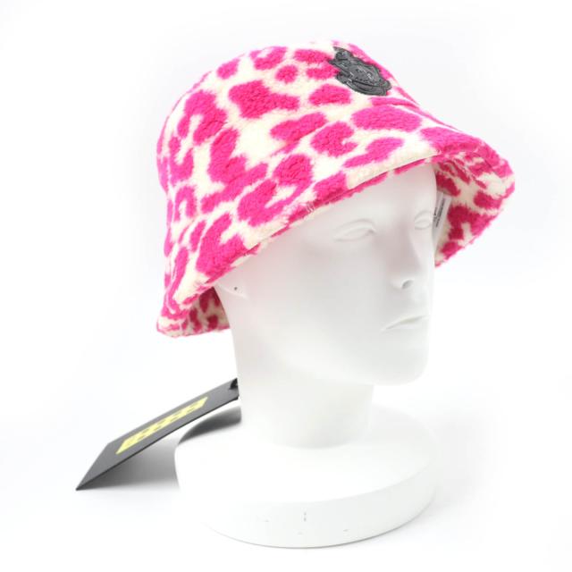 未使用品☆モンクレール ジーニアス 1 2022年製 JW ANDERSON JWアンダーソン BUCKET ヒョウ柄 ロゴワッペン付 バケットハット M 正規品