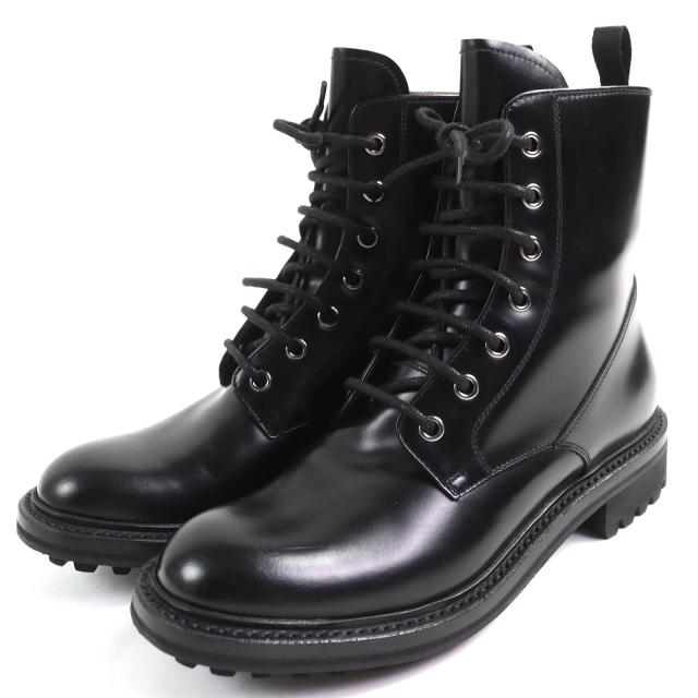 極美品△CHURCHS チャーチ NANALAH LW レースアップ レザー アンクルブーツ ショートブーツ ブラック 37 箱・保存袋付き レディース