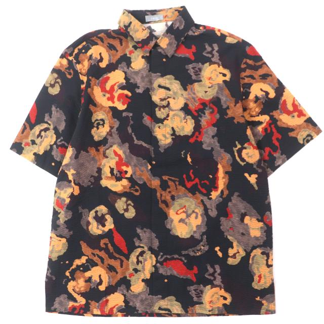 美品▼DIOR ディオール オム ダンカン グラント チャールストン 193C545A5792 シアサッカー 総柄 ショートスリーブ 半袖シャツ 39 正規品