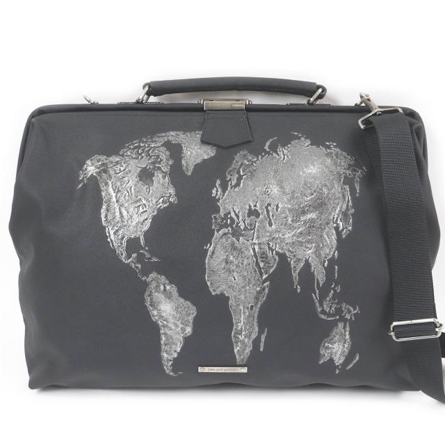 美品□JEAN-PAUL GAULTIER ジャンポールゴルチエ 世界地図 ワールドマップ ロゴプレート付き 2WAY ショルダーバッグ ブラック メンズ