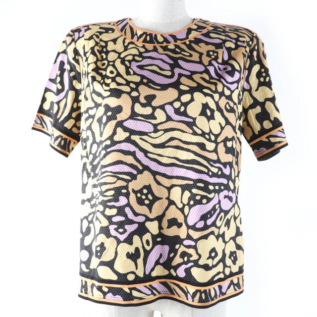未使用品☆LEONARD FASHION レオナール ファッション コットン 総柄デザイン 半袖 トップス マルチ M 正規品 レディース 定価50400円
