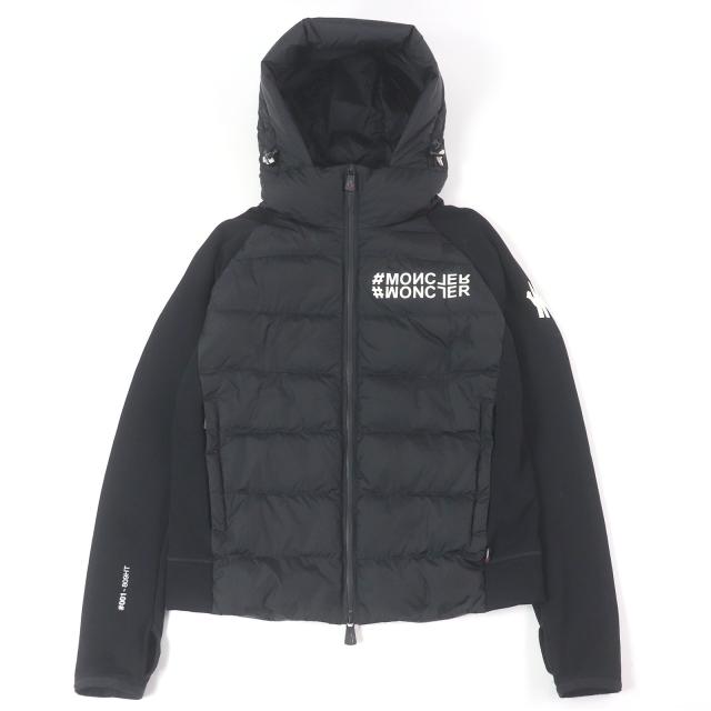 極美品□MONCLER GRENOBLE モンクレール グルノーブル 2022年製 切替デザイン WZIP ダウンジャケット ブルゾン ブラック S 正規品 メンズ