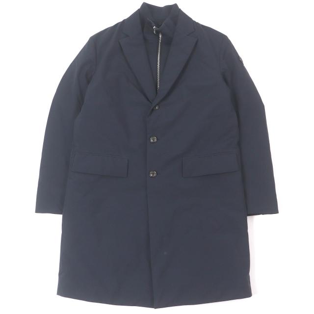 美品□MONCLER モンクレール 21-22AW PALLU GIUBBOTTO ドッキングデザイン ダウンコート ネイビー 1 ハンガー付き イタリア製 正規品