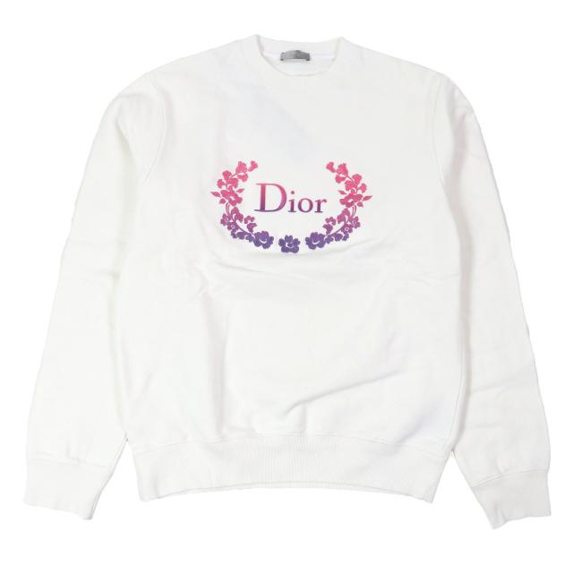 未使用品□DIOR ディオール オム 23SS 313J699A0531 ロゴエンブロイダリー スウェットシャツ トレーナー ホワイト M イタリア製 正規品