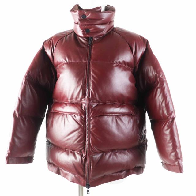 美品◎タケシコウサカバイワイズピンクレーベル AKESHI KOSAKA by Ys Pink Label YR-Y42-730 ラムレザー ダウンジャケット ボルドー 1