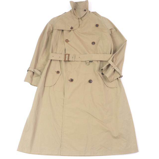 美品□AURALEE オーラリー 20SS A20SC02FP FINX POLYESTER BIG TRENCH COAT 薄手 ビッグトレンチコート ベージュ 1 日本製 正規品 メンズ