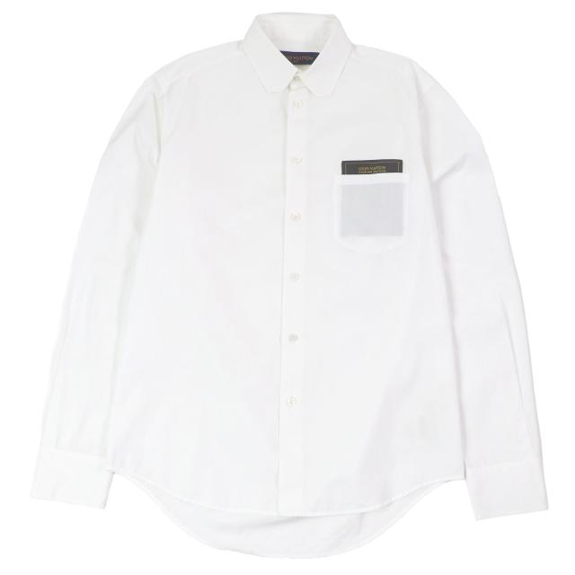 美品□LOUIS VUITTON ルイヴィトン 20AW コットン100％ ステープルズエディション 長袖シャツ ホワイト XS イタリア製 正規品 メンズ