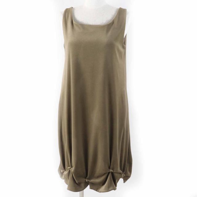 美品◎DAISY LIN デイジーリン 06091 Dais y Summer Velour Botero ノースリ ワンピース カーキ 38 日本製 正規品 レディース 定価63720円