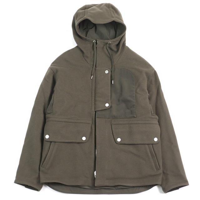 未使用品○HERMES エルメス 24AW H462120HB セリエボタン 撥水加工 ナイロン切替 フーデッド ウール ジャケット ブルゾン 48 仏製 正規品