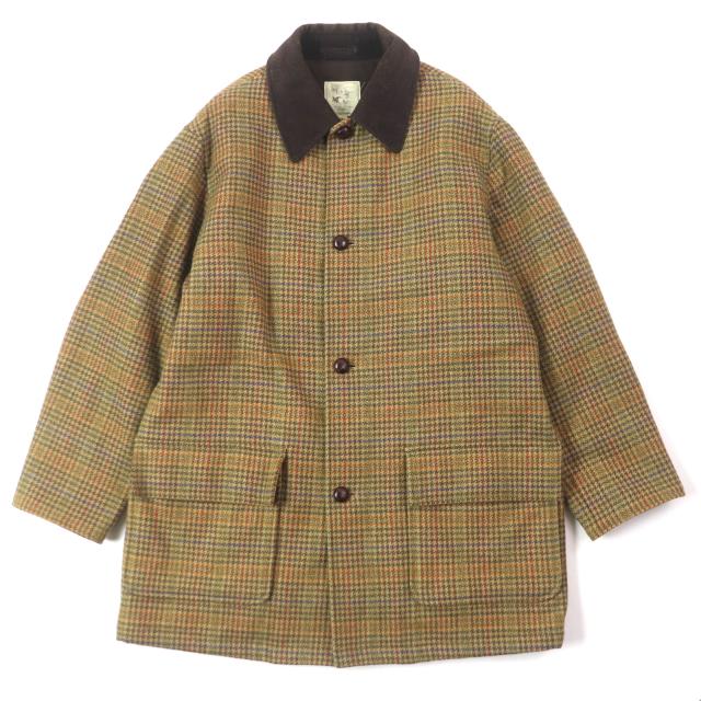 美品▼Brooks Brothers ブルックスブラザーズ ウール 襟コーデュロイ クルミボタン 中綿入り ツイードコート ブラウン系 M 正規品 メンズ