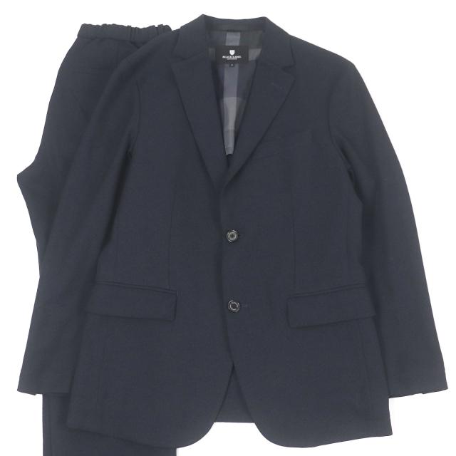 極美品□BLACK LABELCRESTBRIDGE ブラックレーベル クレストブリッジ 裏チェック柄 ジャージー素材 セットアップ ネイビー S 正規品