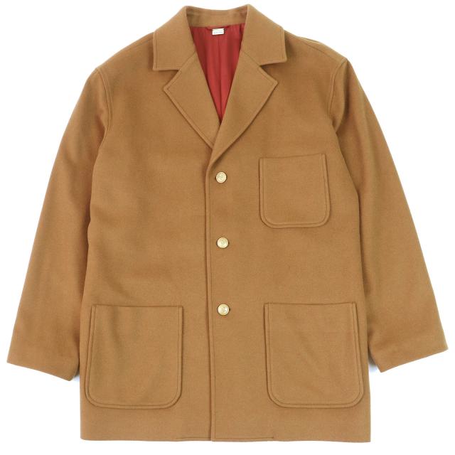 極美品△GUCCI グッチ 728446 カシミヤ100％ スネークエンブロイダリー 金ボタン シングルブレストコート ブラウン 46 伊製 正規品 メンズ