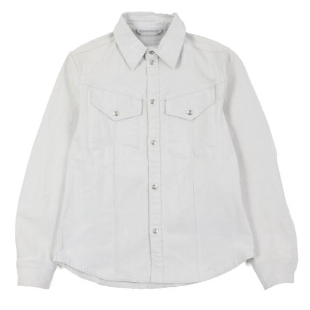 美品▼サルヴァトーレフェラガモ エルボーパッチ ガンチーニボタン コーデュロイワッペン デニムジャケット ライトグレー 50 正規品