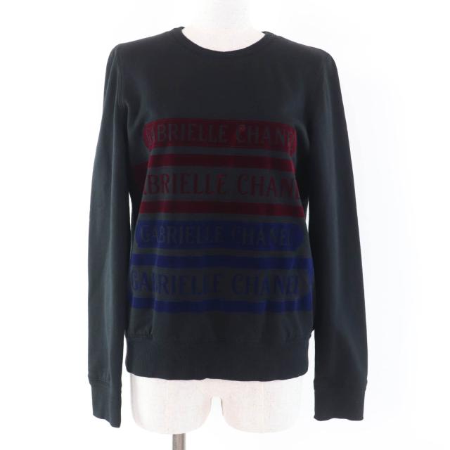 良品☆CHANEL シャネル P57408K07541 コットン ガブリエル ココマーク フロッキーロゴ スウェット ブラック 38 仏製 正規品 レディース