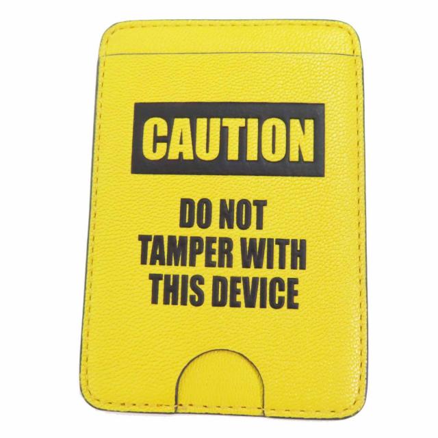 未使用品◎ANYA HINDMARCH  アニヤ ハインドマーチ Caution Magnetic Caution・AHロゴ マグネット レザーカードケース イエロー 定25300円