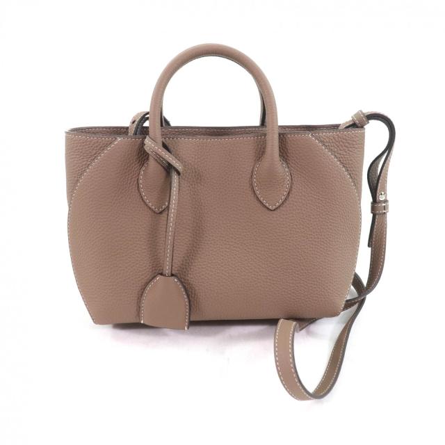 極美品★BONAVENTURA ボナベンチュラ ミア 22 キーリング付 2way シュリンクカーフレザー ショルダーバッグ・ハンドバッグ エトープ 袋付