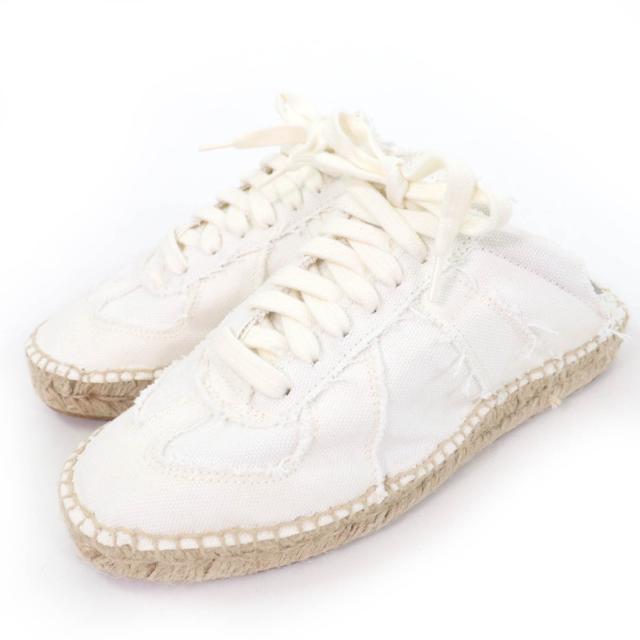 未使用品☆Maison Margiela 22 メゾンマルジェラ22 22AW S38WS0192 レースアップ エスパドリーユ シューズ ホワイト 37 箱付 レディース