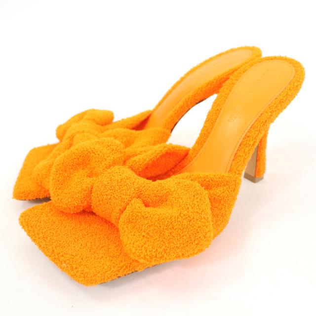 未使用品☆BOTTEGAVENETA ボッテガヴェネタ 690025 EASY TOWEL ファブリック ストレッチ ミュール サンダル オレンジ 36 伊製 レディース