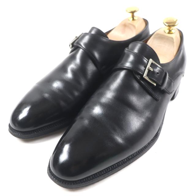 美品▼John Lobb ジョンロブ プレステージライン REDMIRE レドマイヤー 7000ラスト モンクストラップ レザーシューズ ブラック 6.5E