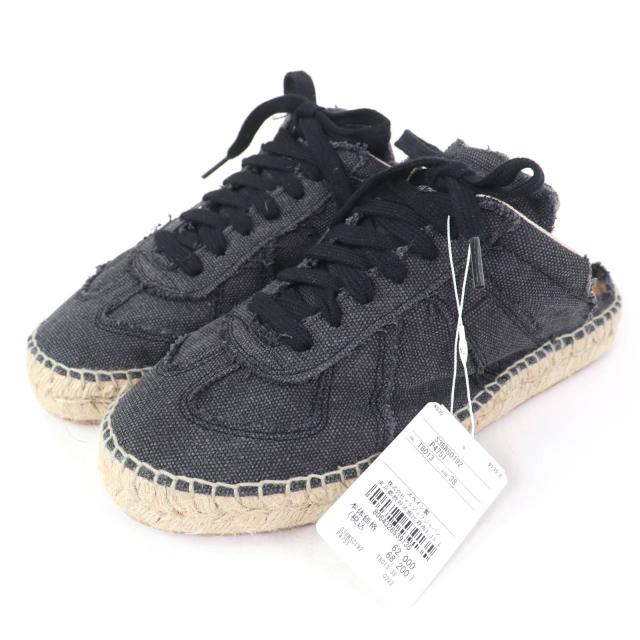 未使用品☆Maison Margiela 22 メゾンマルジェラ22 22AW S38WS0192 レースアップ エスパドリーユ シューズ ブラック 38 レディース