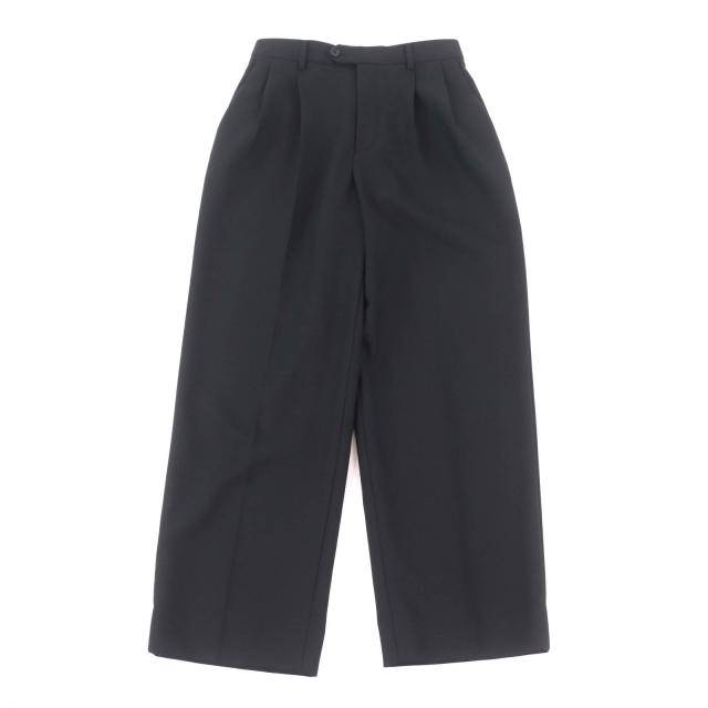 極美品★CELINE セリーヌ 2P519673D ウール100％ センタープレス ツータック ワイドパンツ スラックス ブラック 34 正規品 レディース