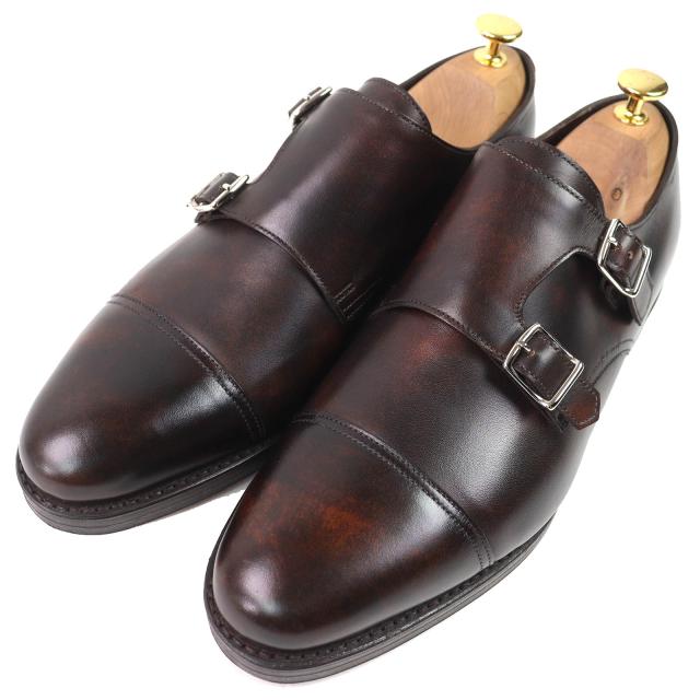 未使用品△John Lobb ジョンロブ WILLIAM ウィリアム ラスト9795 ダブルモンクストラップ レザーシューズ ダークブラウン 7 袋付