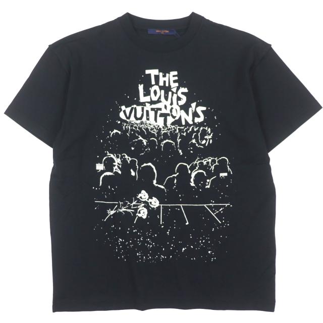 未使用品▼LOUIS VUITTON ルイヴィトン 23SS LVコンサートプリント インサイドアウト 半袖Ｔシャツ ブラック XS 伊製 正規品 メンズ