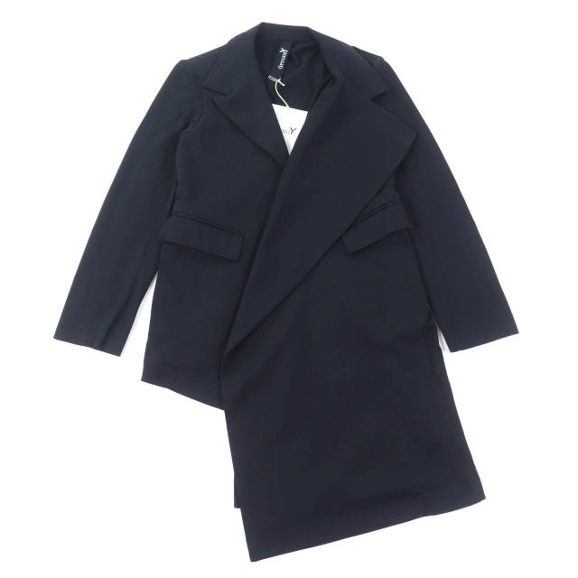 極美品★Ground Y グランドワイ GW-J01-011 アシンメトリー デザイン コットンジャケット アウター ブラック 1 日本製 正規品 メンズ